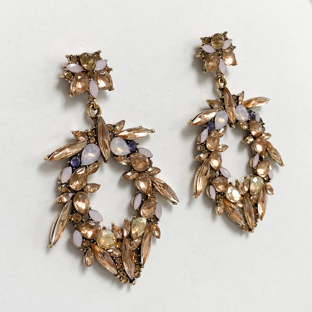 LUNA Large Pink Jewel Earrings | Women's Statement Earrings