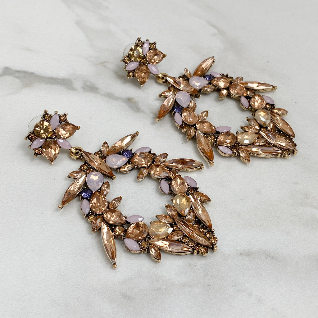 LUNA Large Pink Jewel Earrings | Women's Statement Earrings