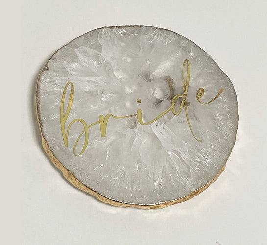 Agate Crystal Coasters | Gold Edge | House of Aria