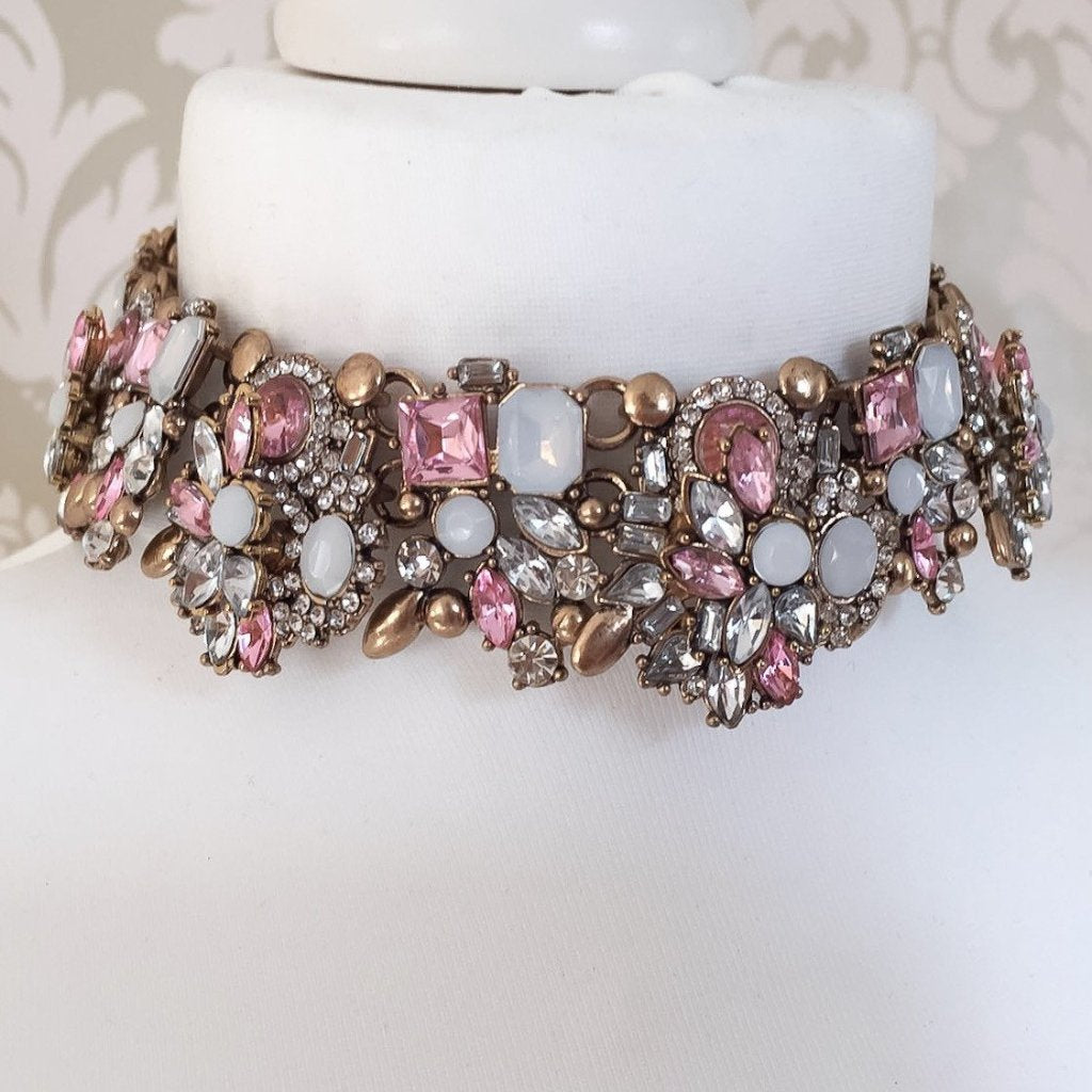 ALISSA Pink Rhinestone Choker | Jewels by House of Aria