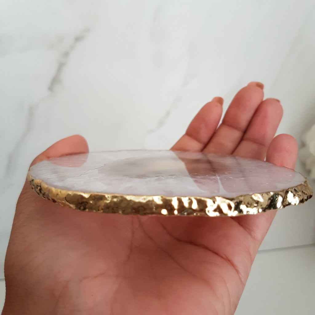 Agate Crystal Coasters | Gold Edge | House of Aria