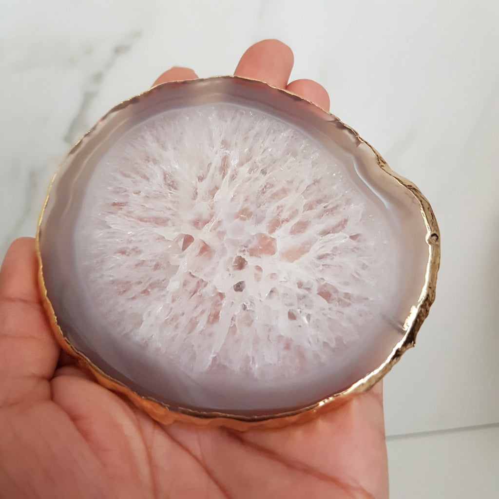 Agate Crystal Coasters | Gold Edge | House of Aria